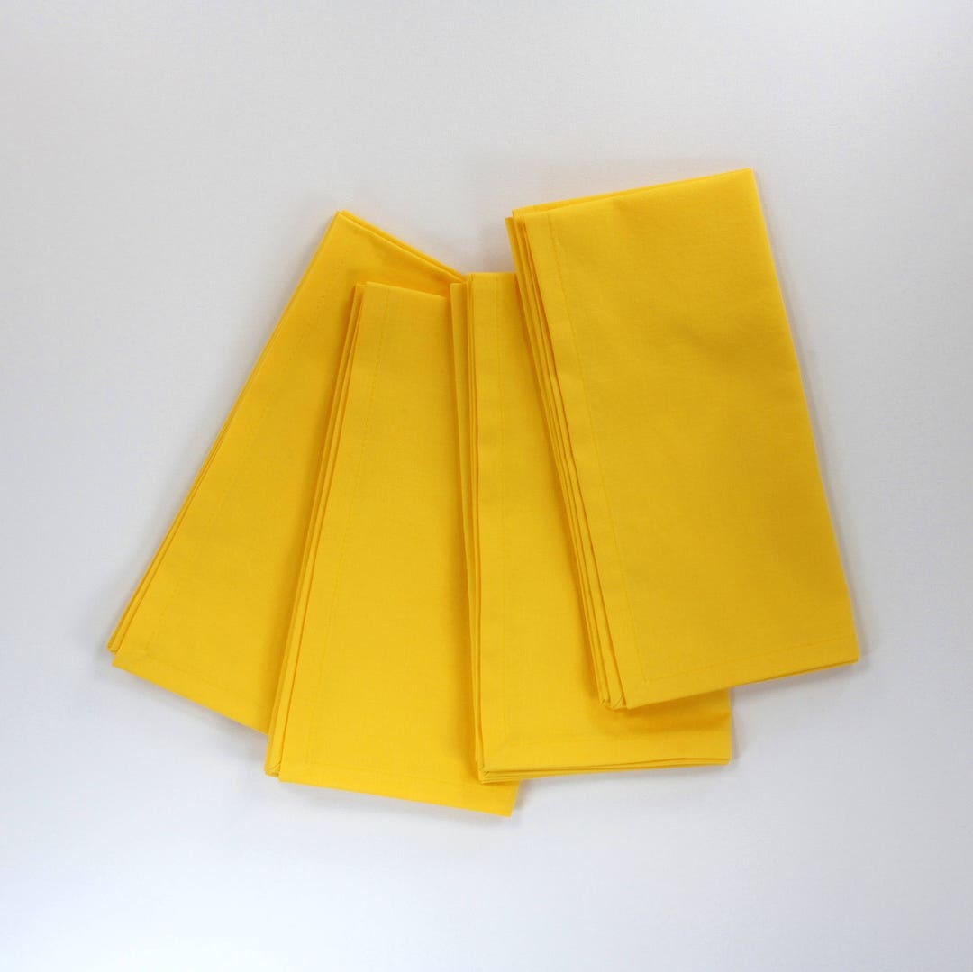 Sunny Yellow Dinner Napkins, Cloth Napkins, Solid Color Cotton Fabric ...