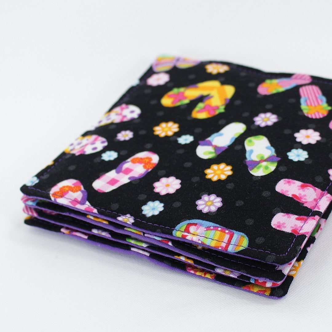 Flip Flop Coasters, Cotton Fabric, Waterproof Layer, Set of 4 - Etsy