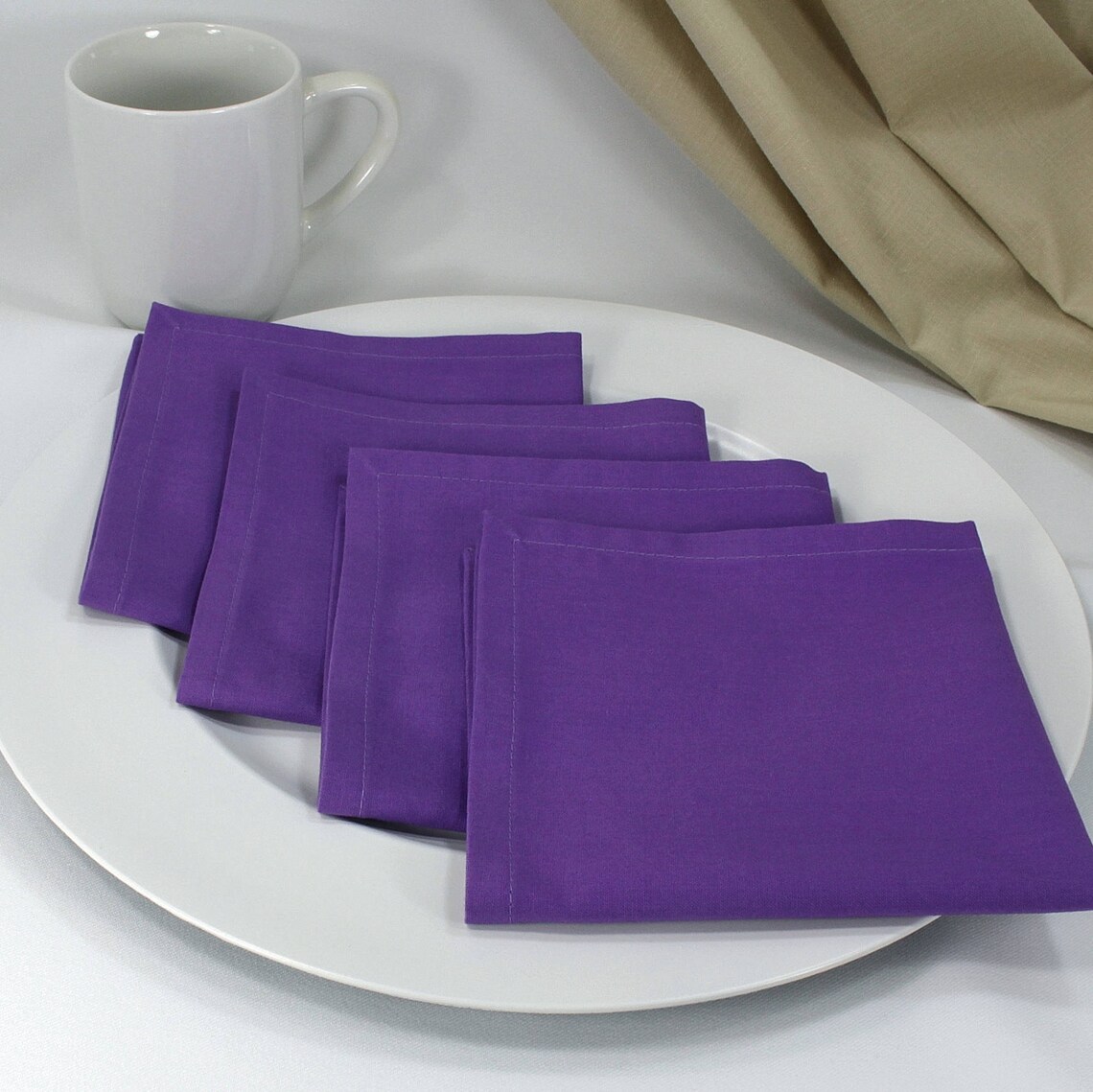 Medium Purple Cloth Napkins, 100% Cotton, 12x12 Inches, Set of 4 - Etsy
