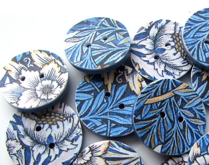William Morris Tulip and Willow Buttons - Etsy