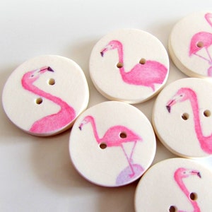 Flamingo Buttons Australian Made Handcrafted 18mm Flamingos Pink ...