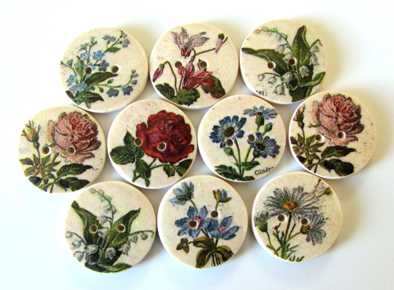 Vintage Garden Buttons 1 25mm Handmade in Australia | Etsy