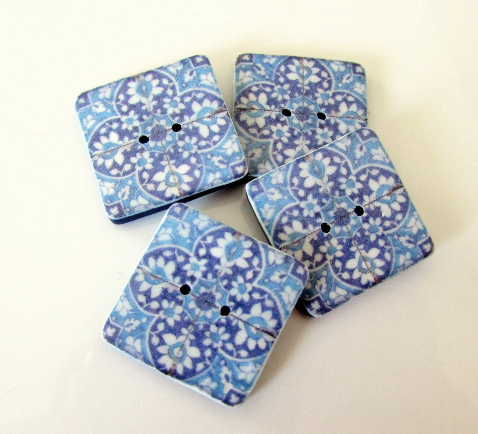 Blue and White Tile Buttons Pakistan sindh 16th Century | Etsy