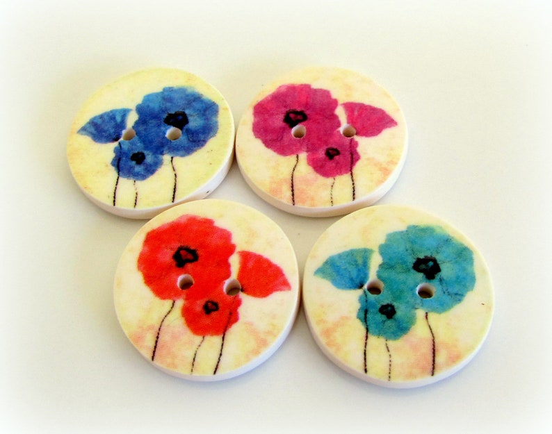 Poppy Buttons - Etsy