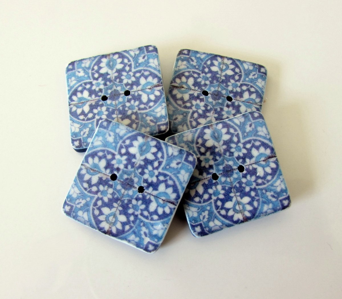 Blue and White Tile Buttons Pakistan sindh 16th Century | Etsy