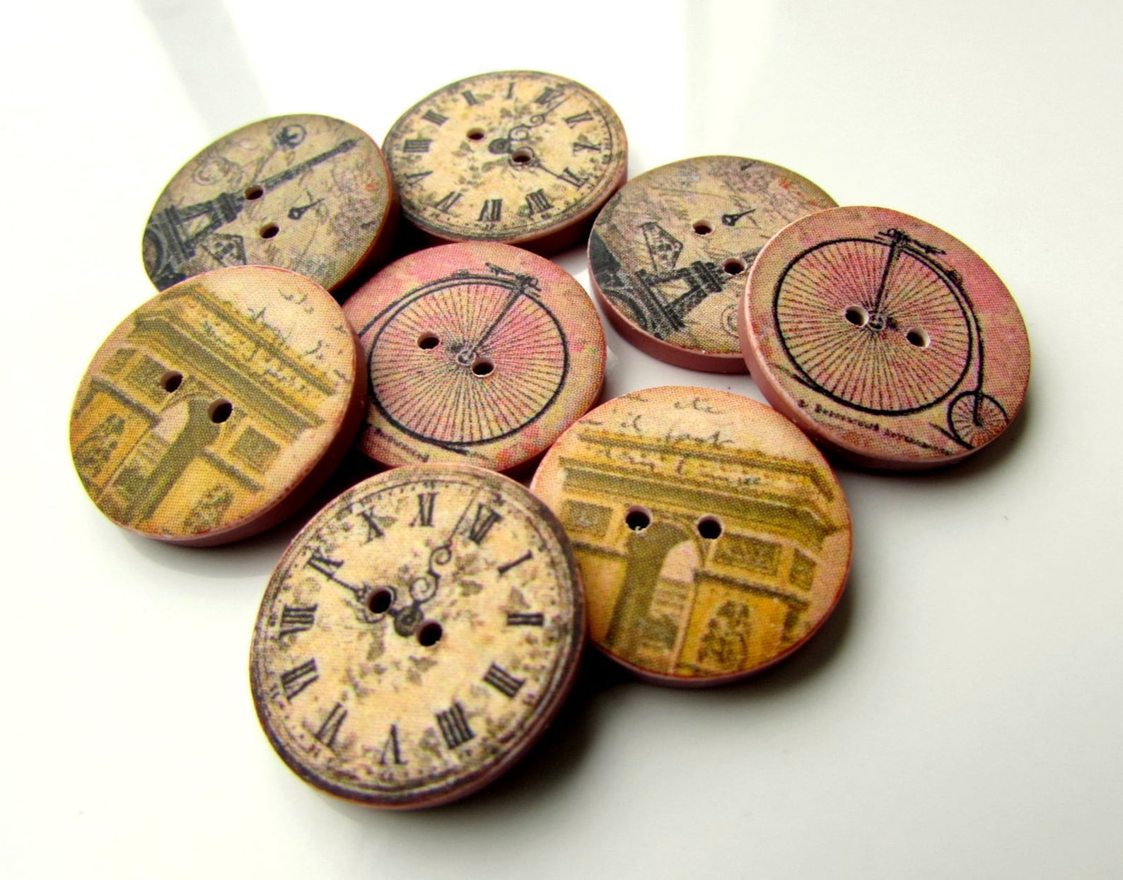 Shabby Chic Paris Buttons 1 Penny Farthing Eiffel - Etsy