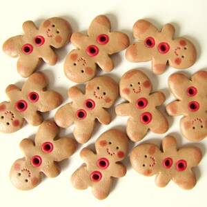 Gingerbread Man Buttons 18 X 24mm Handmade in Australia Mini Food Cute ...