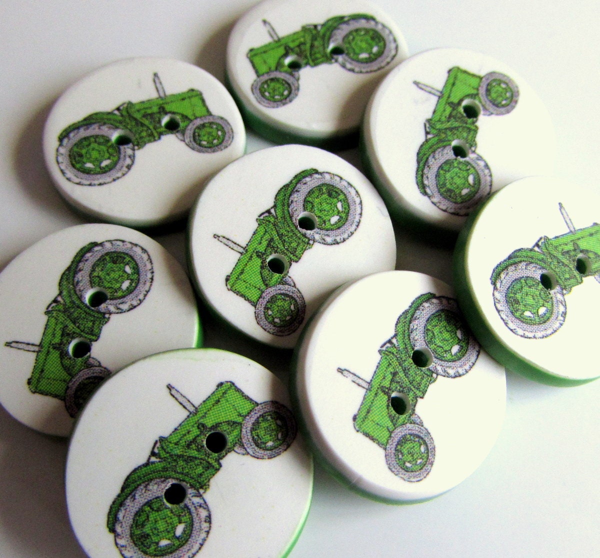 Tractor Buttons Green Tractors Handmade Buttons 18mm - Etsy