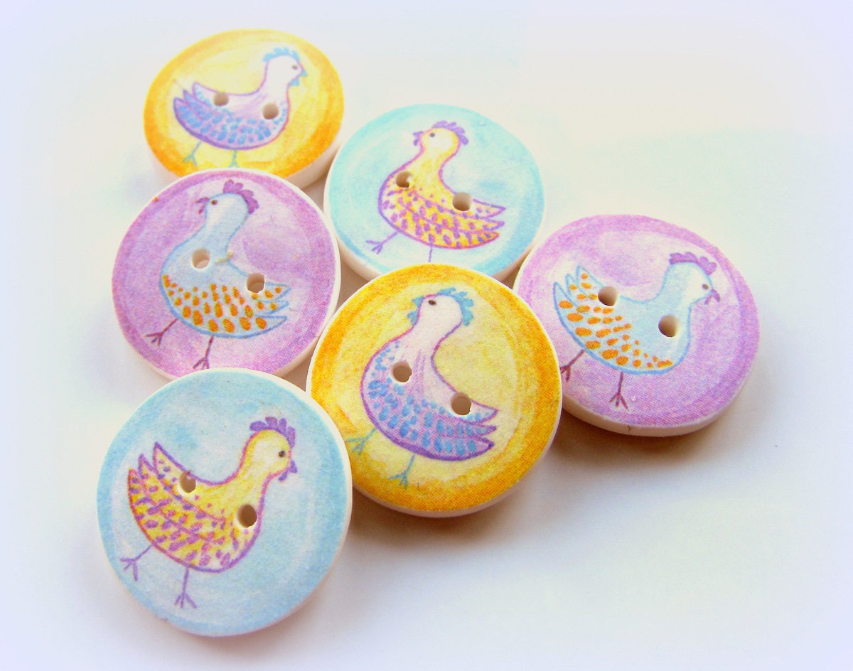 Chicken Buttons 18mm 22mm or 24mm 2/3 7/8 or - Etsy
