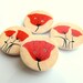 Poppy Buttons Splash of Red Red Poppies Handmade Buttons Australian ...