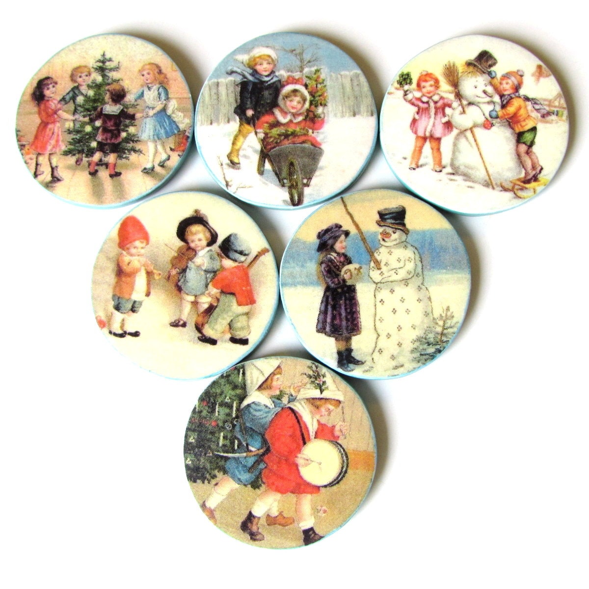 VINTAGE Christmas Advent Token Button Decoration Set 25 - Etsy