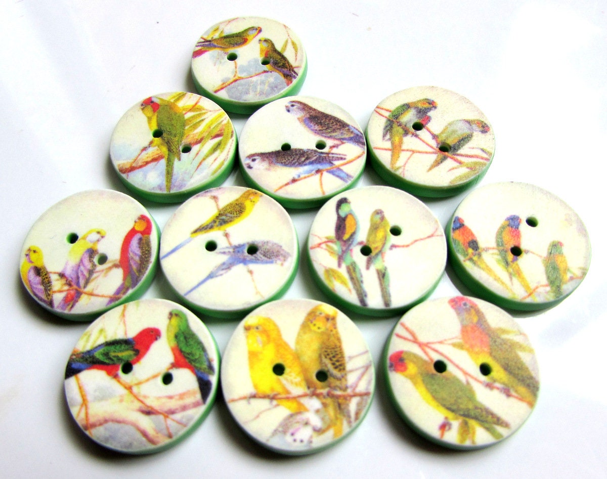 Bird Buttons - Australian Birds - Handmade Buttons - Australian Made ...