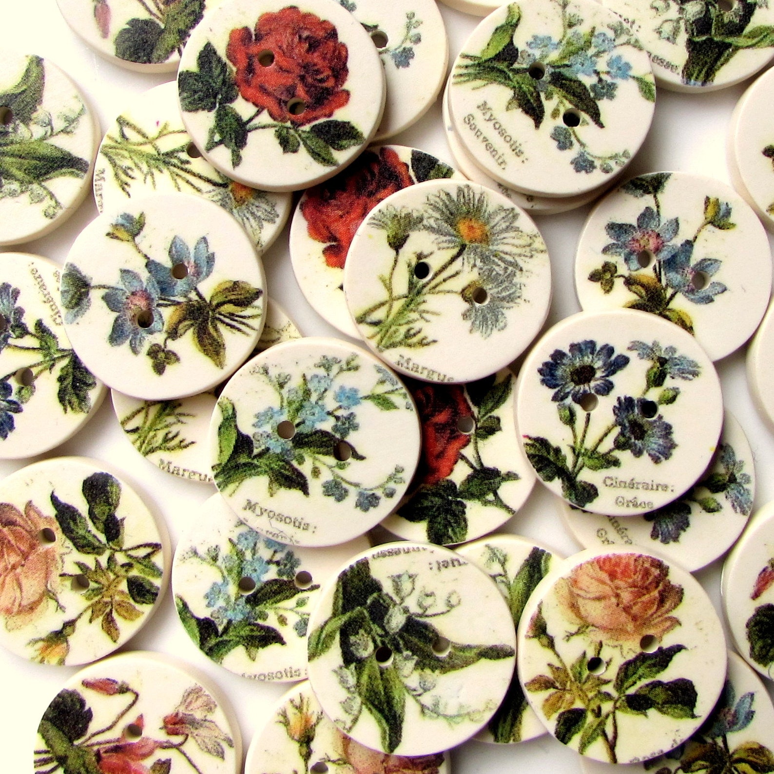 Vintage Garden Buttons Handmade - Etsy