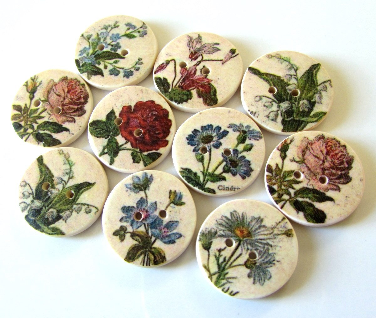 Vintage Garden Buttons - Handmade - Etsy Australia