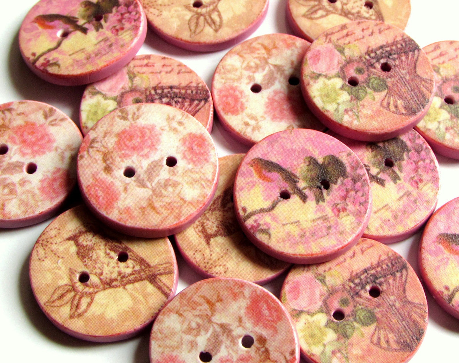 Shabby Chic Paris Buttons Handmade in Australia Roses - Etsy