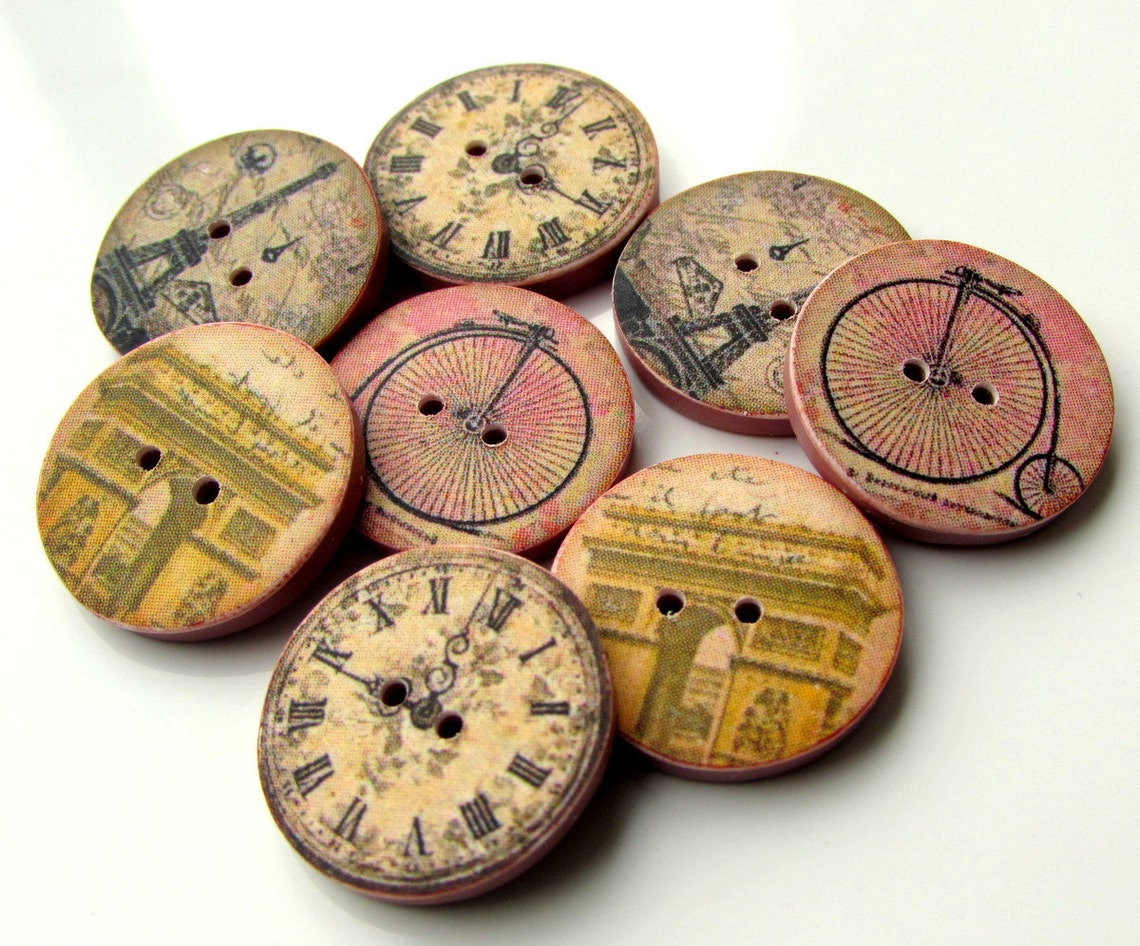 Paris Buttons Shabby Chic 18mm 3/4 Penny Farthing | Etsy