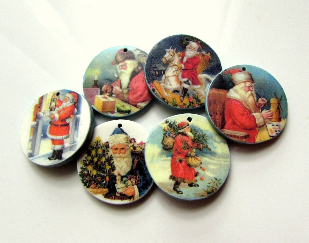 Santa Buttons - Christmas Buttons - Christmas Tokens - 1" Christmas ...