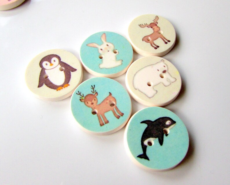 Arctic Animal Buttons 18mm 22mm 1 25mm Australian | Etsy