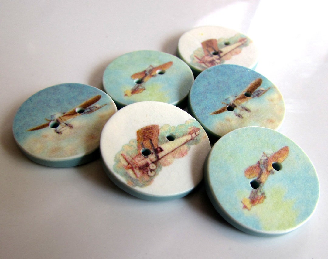 Vintage Plane Buttons Buttons for Boys Cute Kids Buttons Aeroplane ...