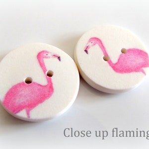 Flamingo Buttons Australian Made Handcrafted 18mm Flamingos Pink ...