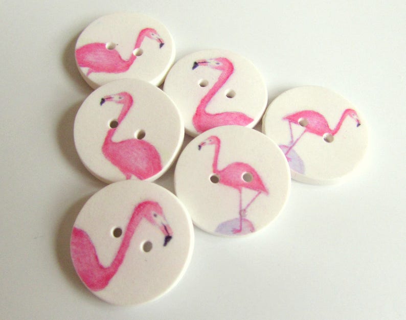 Flamingo Buttons Australian Made Handcrafted 1 Inch - Etsy