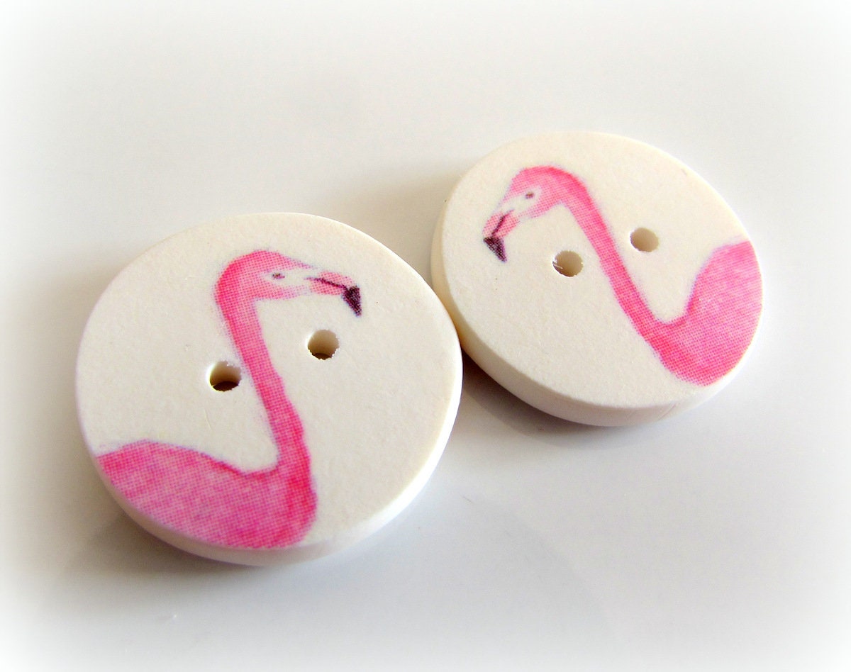 Flamingo Buttons Australian Made Handcrafted 18mm | Etsy