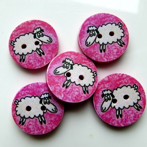Sheep Buttons Rainbow Buttons Handmade Buttons for Knitters Pink ...