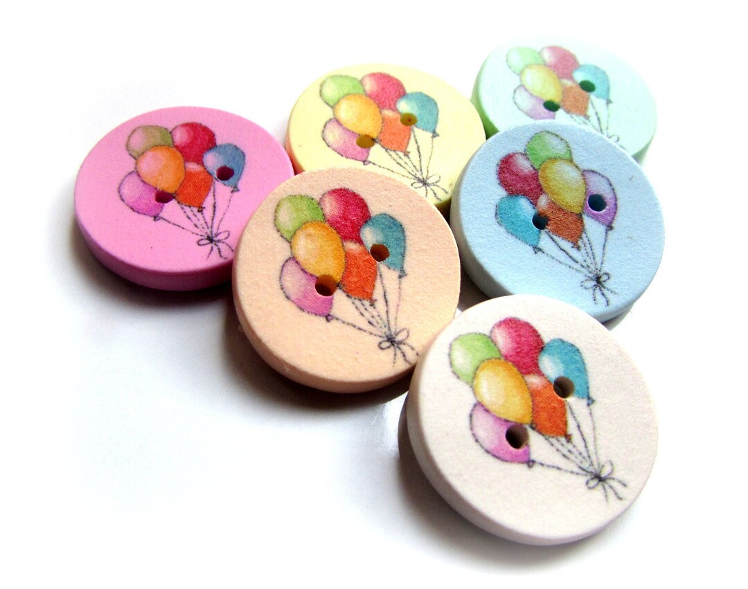 Balloon Buttons - Rainbow Buttons - 18mm, 22mm or 24mm - 2/3", 7/8" or ...