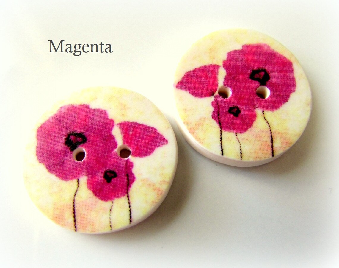 Poppy Buttons - Etsy
