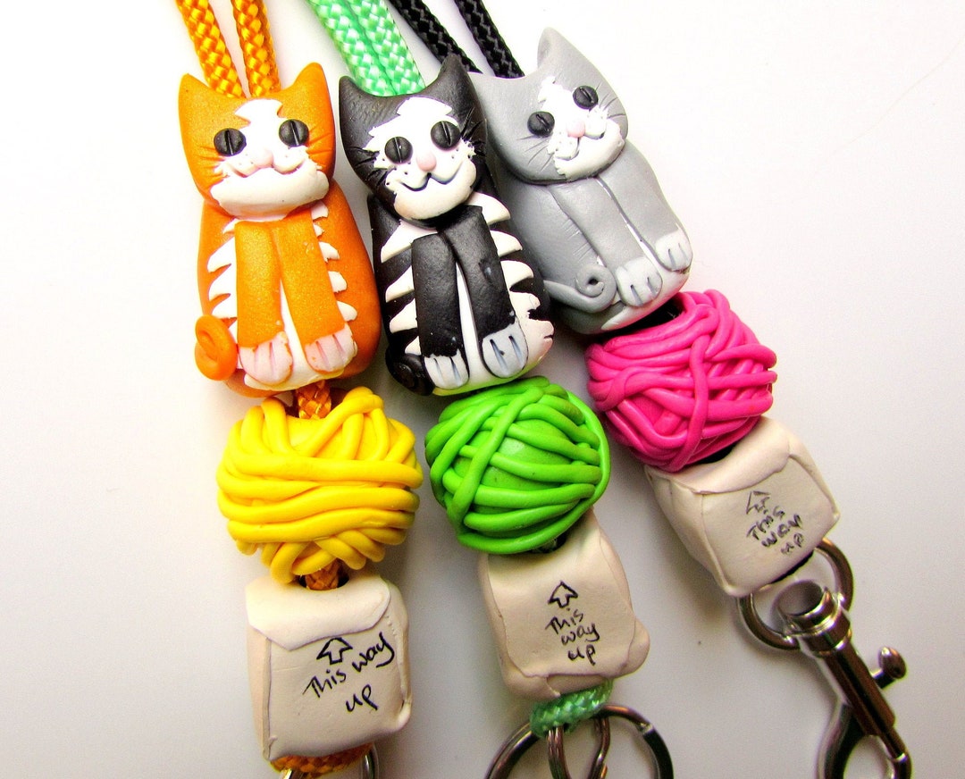 Lanyard - Cats - Ginger Cat - Cat Lover Lanyard - Key Handmade ...