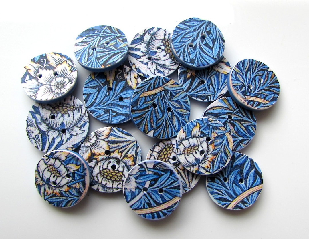 William Morris Tulip and Willow Buttons - Etsy