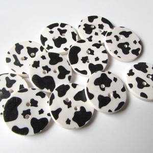Cow Buttons Cow Print Cow Pattern Cow Spots Black and White Buttons ...