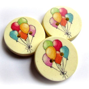 Balloon Buttons - Rainbow Buttons - 18mm, 22mm or 24mm - 2/3", 7/8" or ...