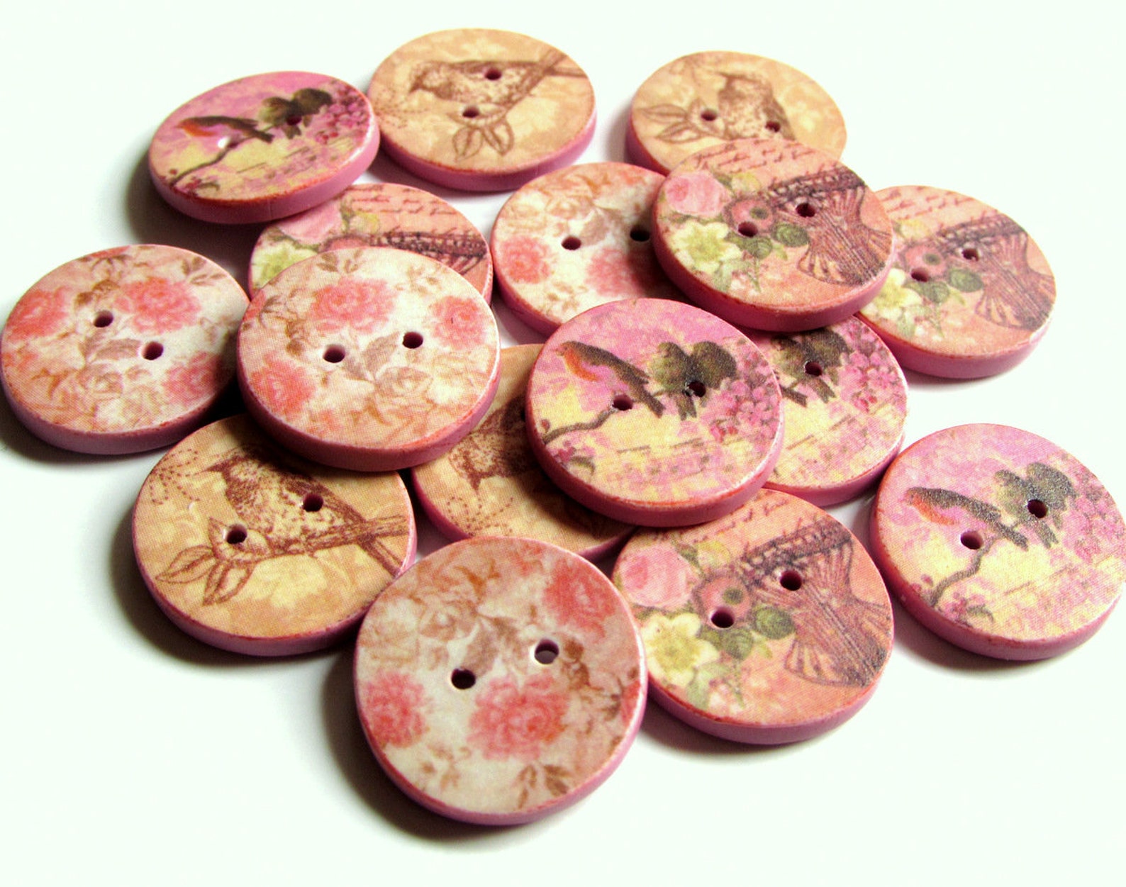 Shabby Chic Paris Buttons Handmade in Australia Roses - Etsy