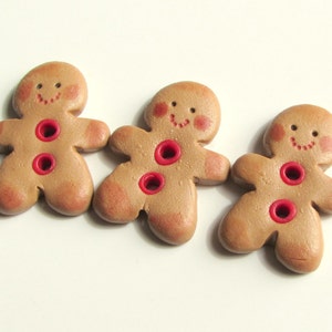 Gingerbread Man Buttons 18 X 24mm Handmade in Australia Mini Food Cute ...