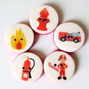 Fireman Buttons - Firefighter Buttons - Handmade Buttons - Cute Kids ...