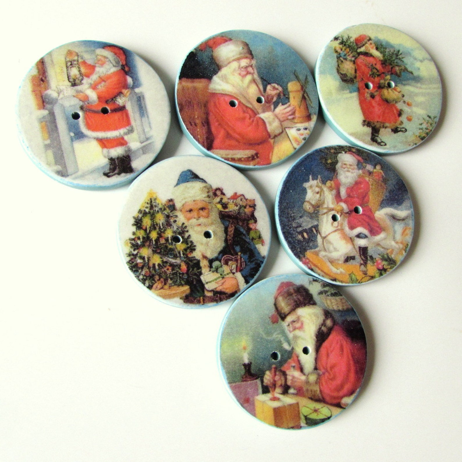 Santa Buttons Christmas Buttons Christmas Tokens 1 - Etsy