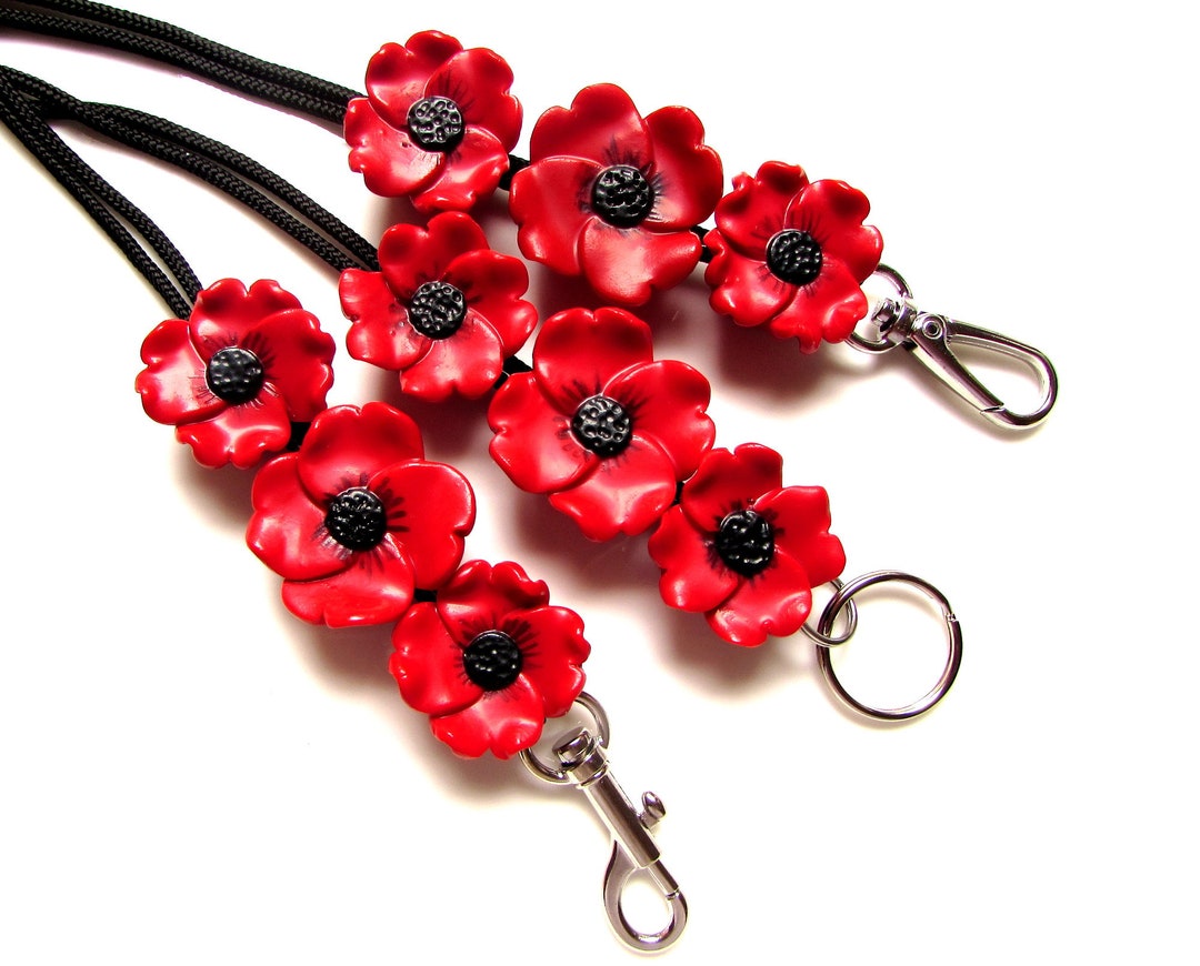 Poppy Lanyard - Beautiful Gift - Handmade in Australia - Etsy
