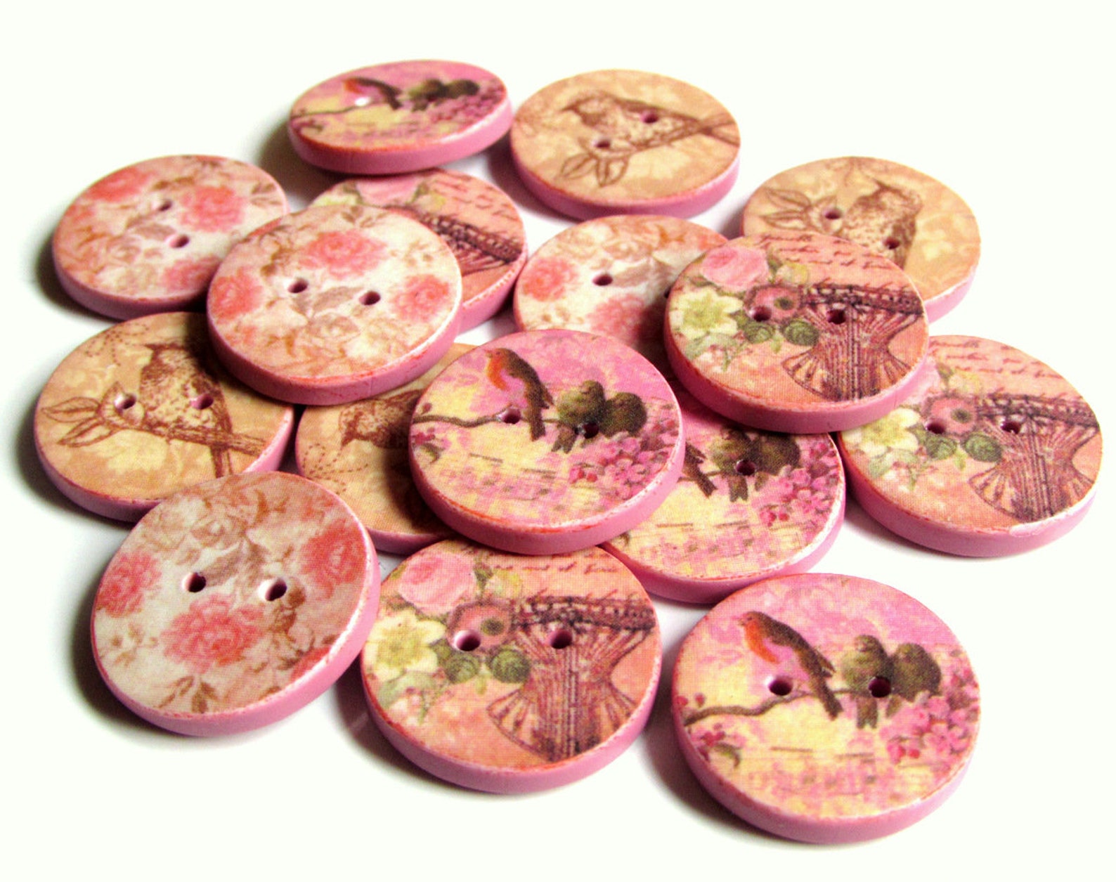Shabby Chic Paris Buttons Handmade in Australia Roses - Etsy