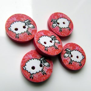 Sheep Buttons Rainbow Buttons Handmade Buttons for Knitters Pink ...
