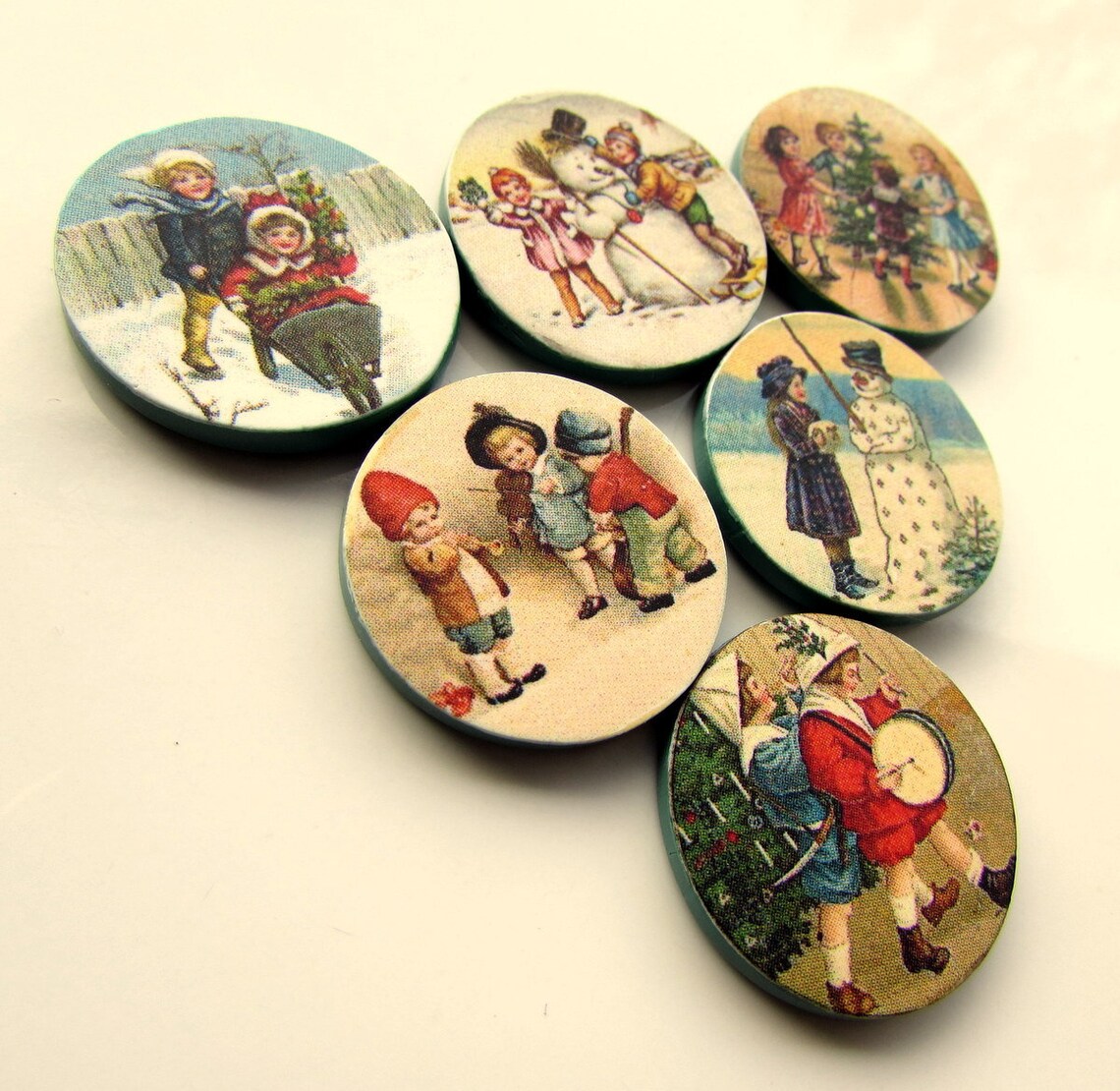 Vintage Christmas Buttons or Tokens 1 Polymer Clay - Etsy Australia