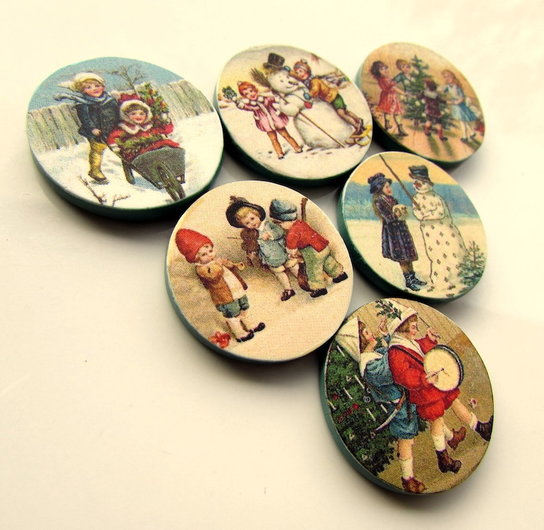 Vintage Christmas Buttons or Tokens 1 Polymer Clay - Etsy Australia
