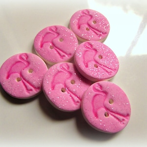 Sparkly Pink Flamingo 19mm Handmade Buttons - Etsy