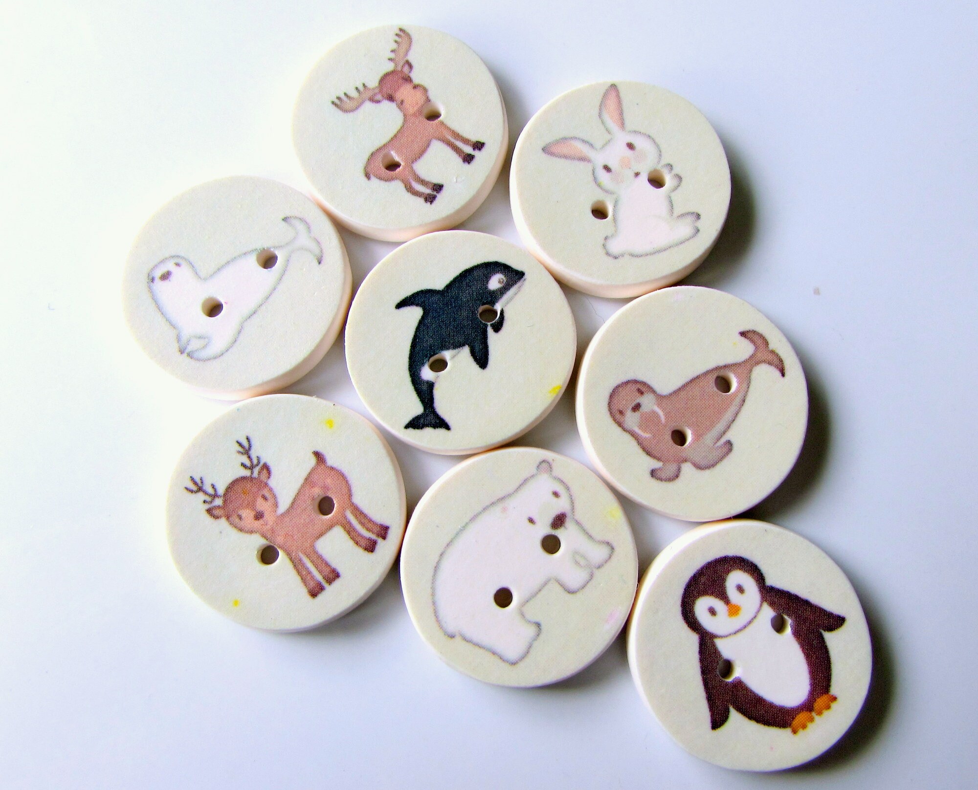 Arctic Animal Buttons 18mm 22mm 1 25mm Australian | Etsy