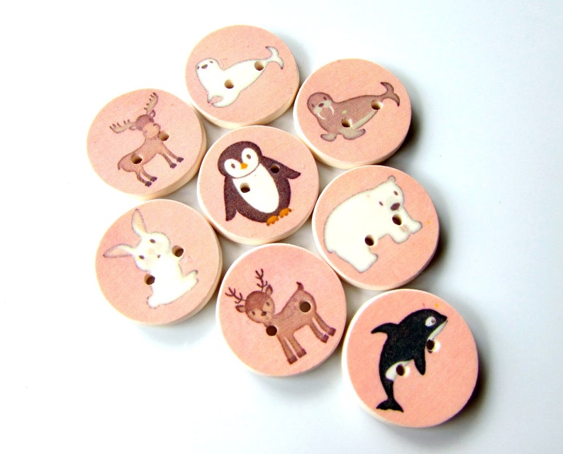 Arctic Animal Buttons 18mm 22mm 1 25mm Australian - Etsy