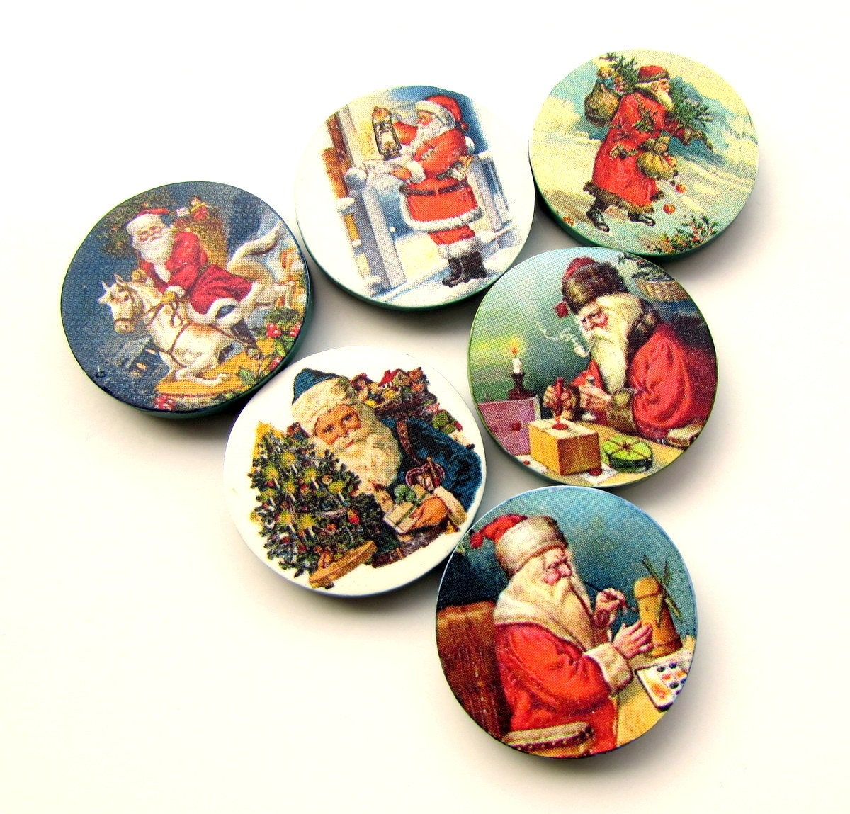 VINTAGE Christmas Advent Token Button Decoration Set 25 - Etsy