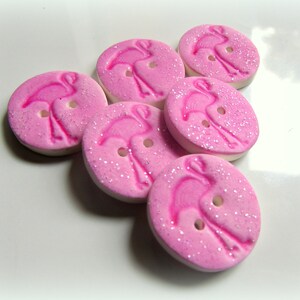Sparkly Pink Flamingo 19mm Handmade Buttons - Etsy