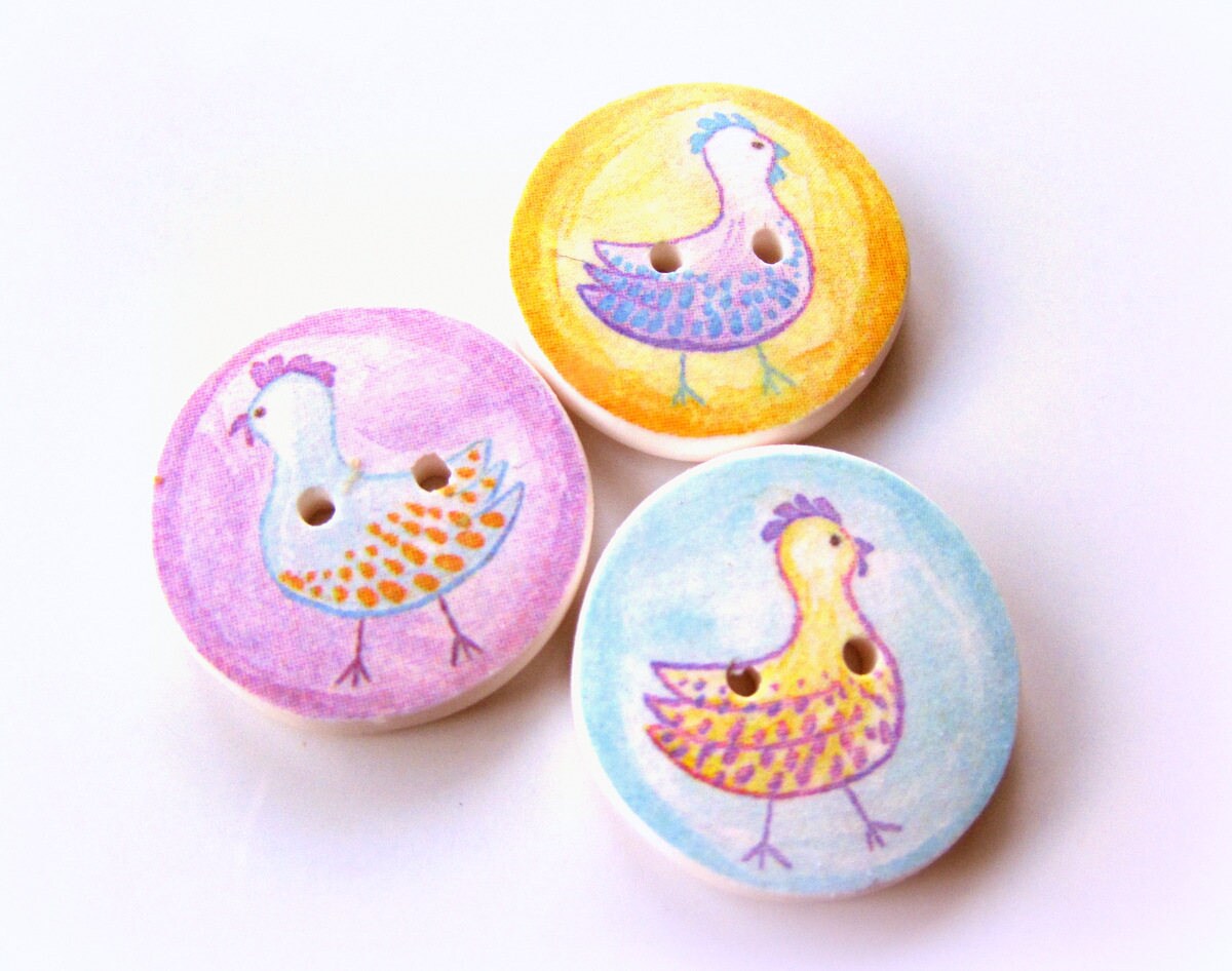 Chicken Buttons 18mm 22mm or 24mm 2/3 7/8 or - Etsy