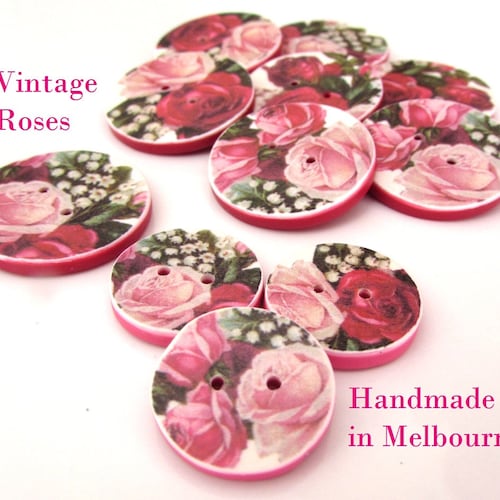 Vintage French Buttons Set of 3 Dusky Pink Casein Pierced 7 | Etsy