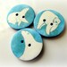 Polar Bear Buttons - Aqua Buttons - Blue and White Buttons - Polar ...